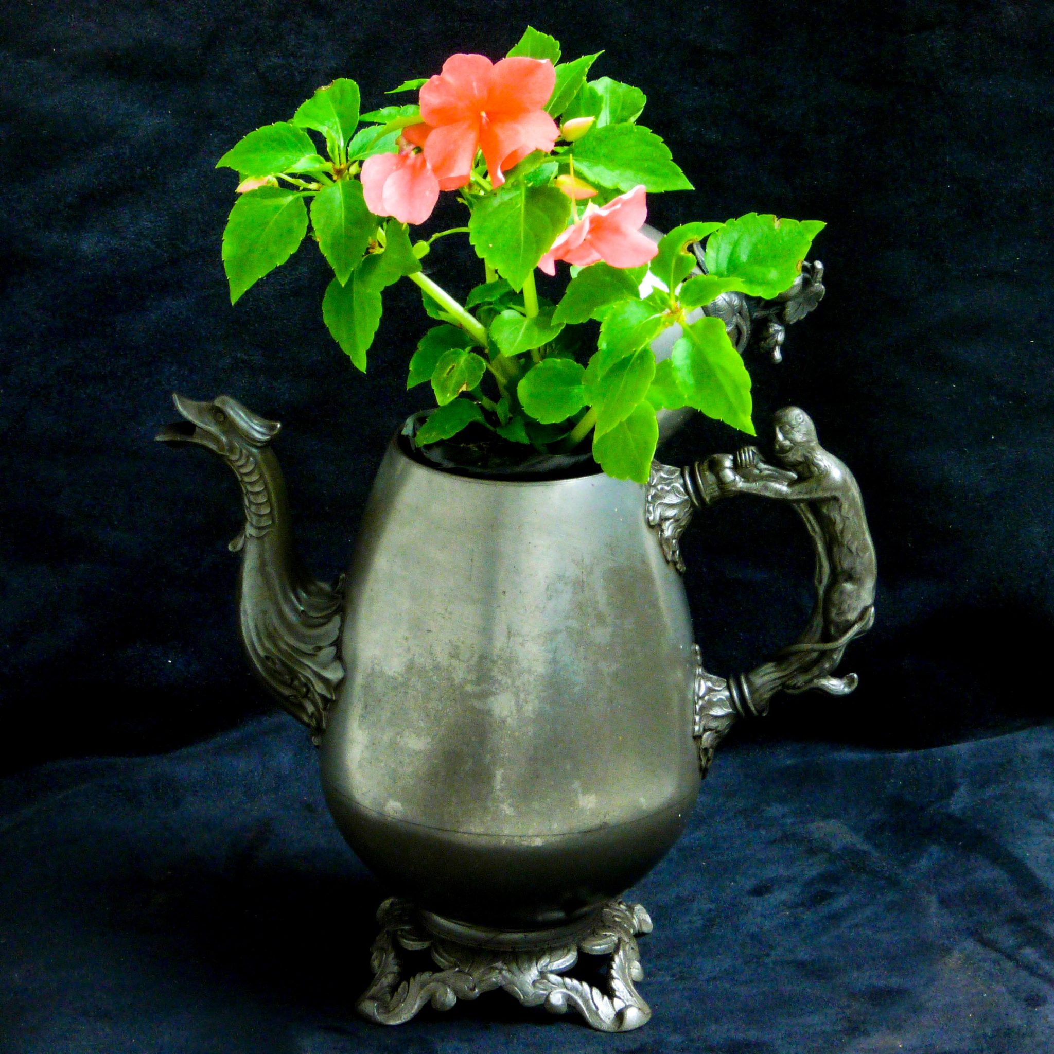 #Victorian Britannia Metal Tea Pot - witchantiques.com