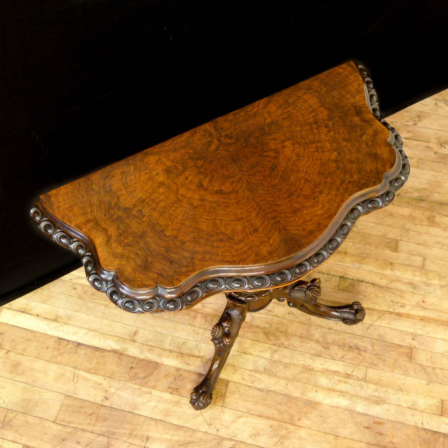 #Fine Victorian Walnut Card Table - witchantiques.com