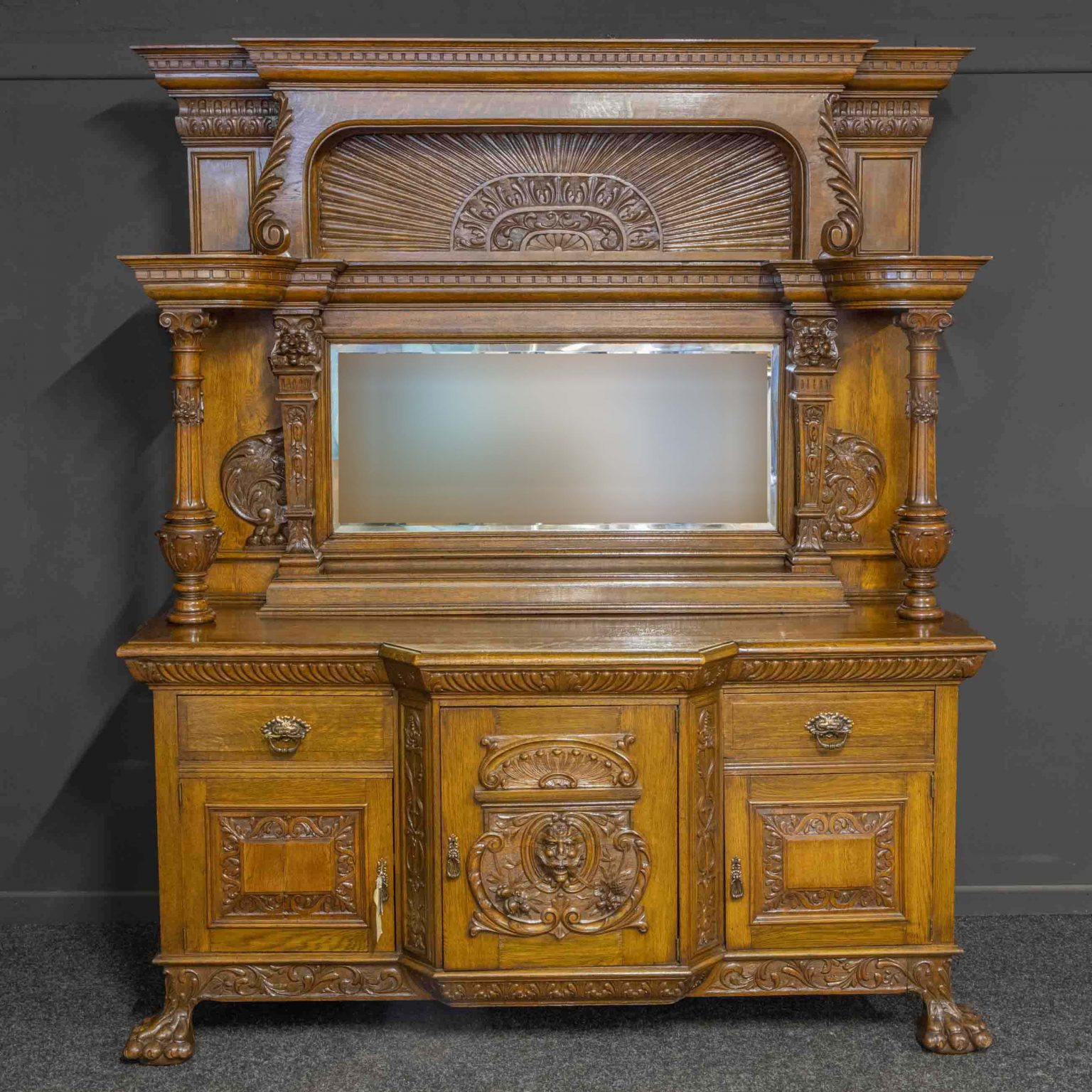 Victorian Oak Sideboard - witchantiques.com - Credenzas, Dressers ...