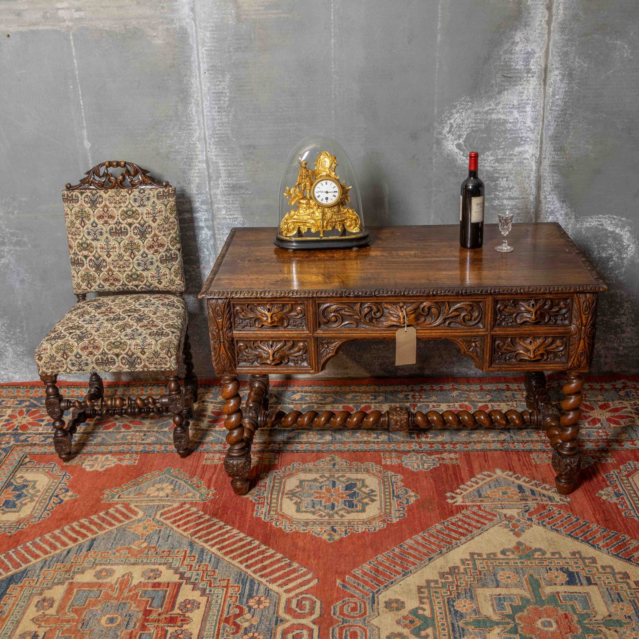 Victorian Carved Oak Desk - Desks - witchantiques.com